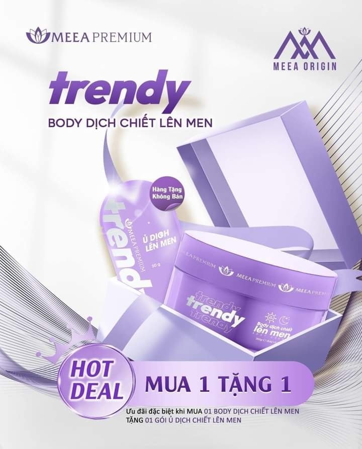[MUA 1 TẶNG 1] Kem Body Trendy Meea Dịch Chiết Lên Men