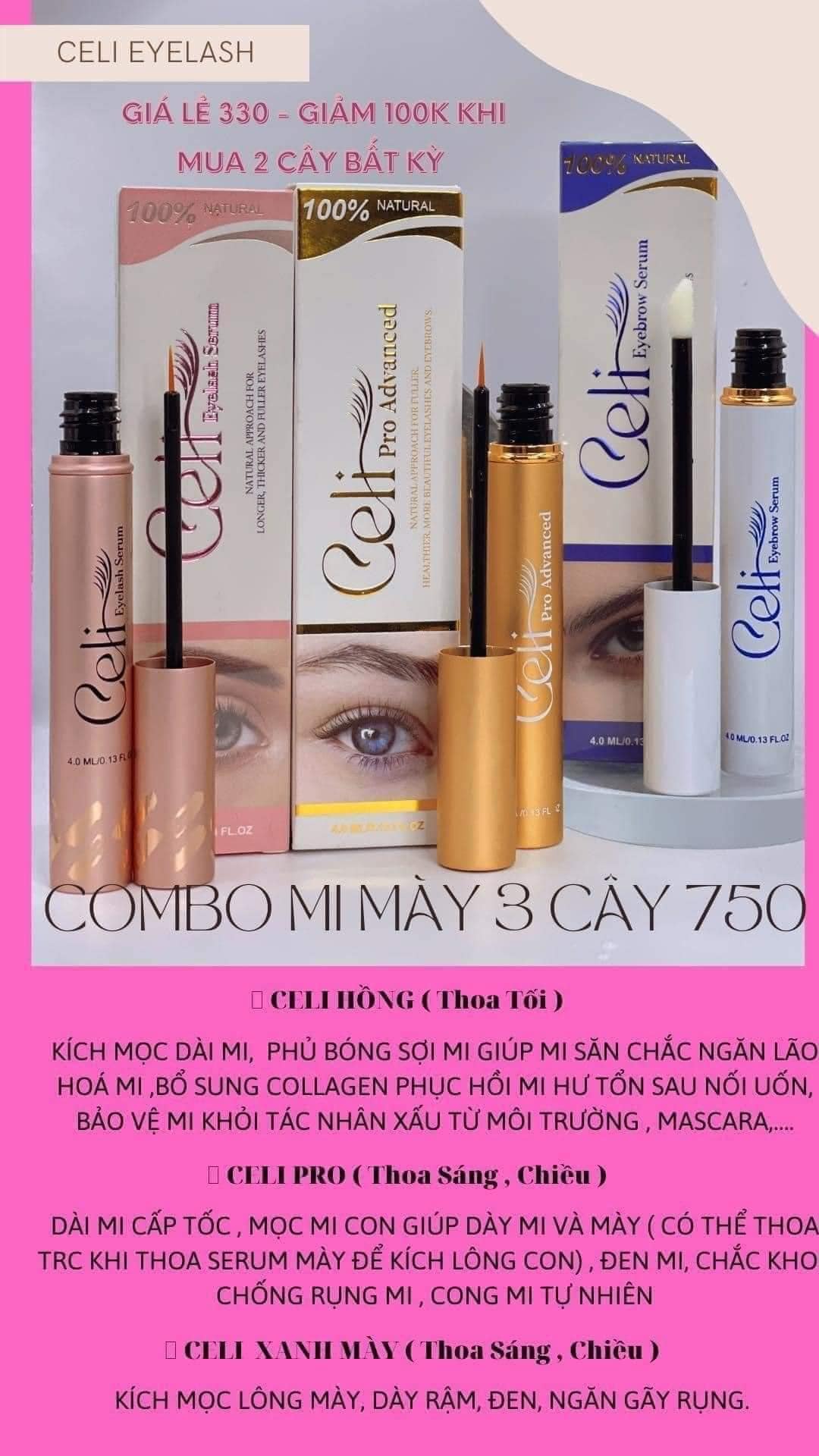 [GIÁ TỐT] Dưỡng Mi Celi - Combo Ngày Đêm Hiệu Quả Vượt Trội